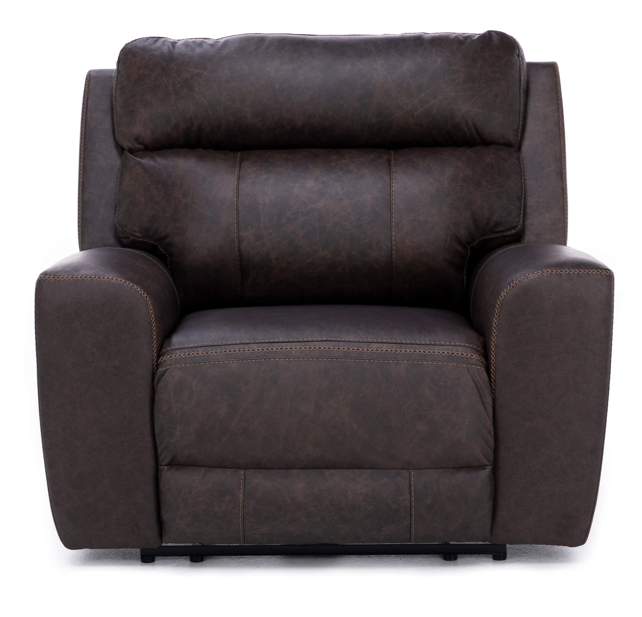 Caesar Leather Power Headrest Recliner in Umber Steinhafels