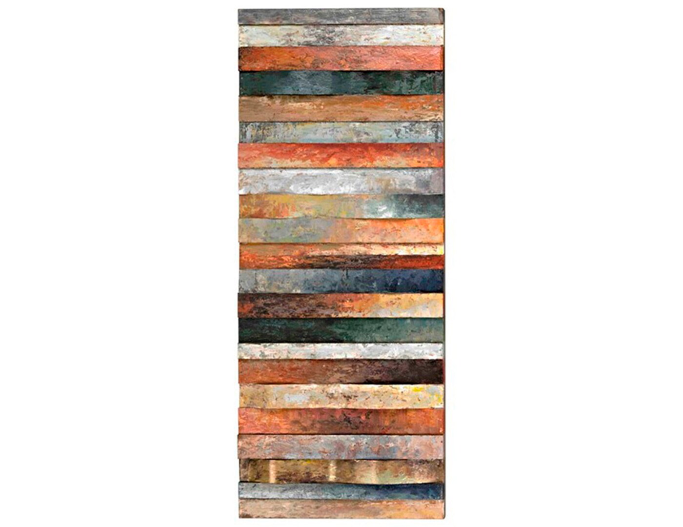 Multi-Colored Curved Plank Design Art 20"W x 50"H | Steinhafels