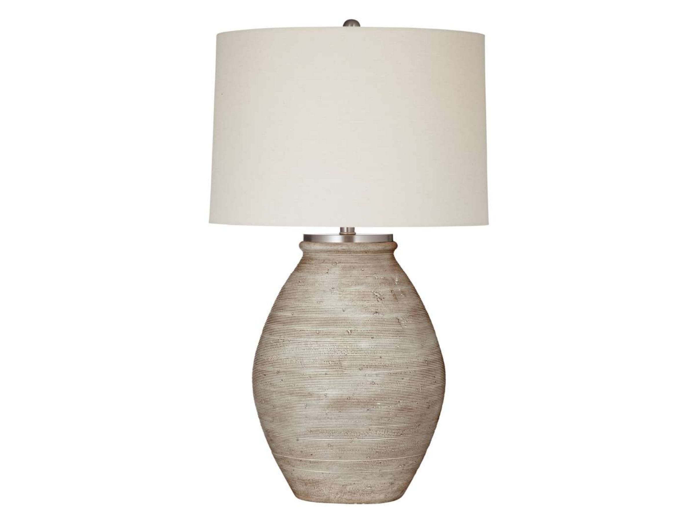 Cream Cement Table Lamp 31"H | Steinhafels