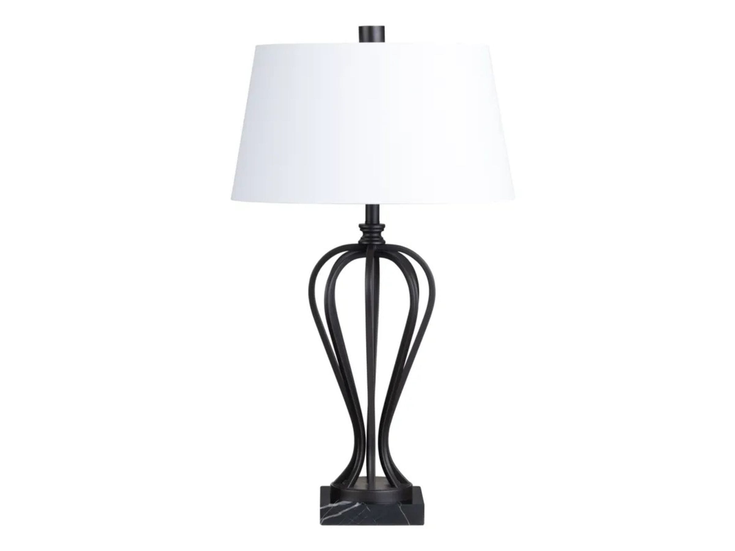 Black Open Metal Table Lamp 34.25"H | Steinhafels