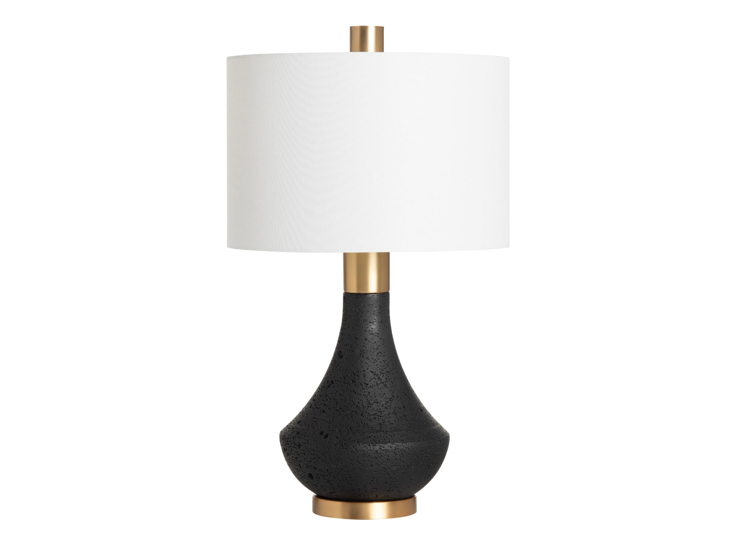 Black and Brass Cement Table Lamp 27.5"H | Steinhafels