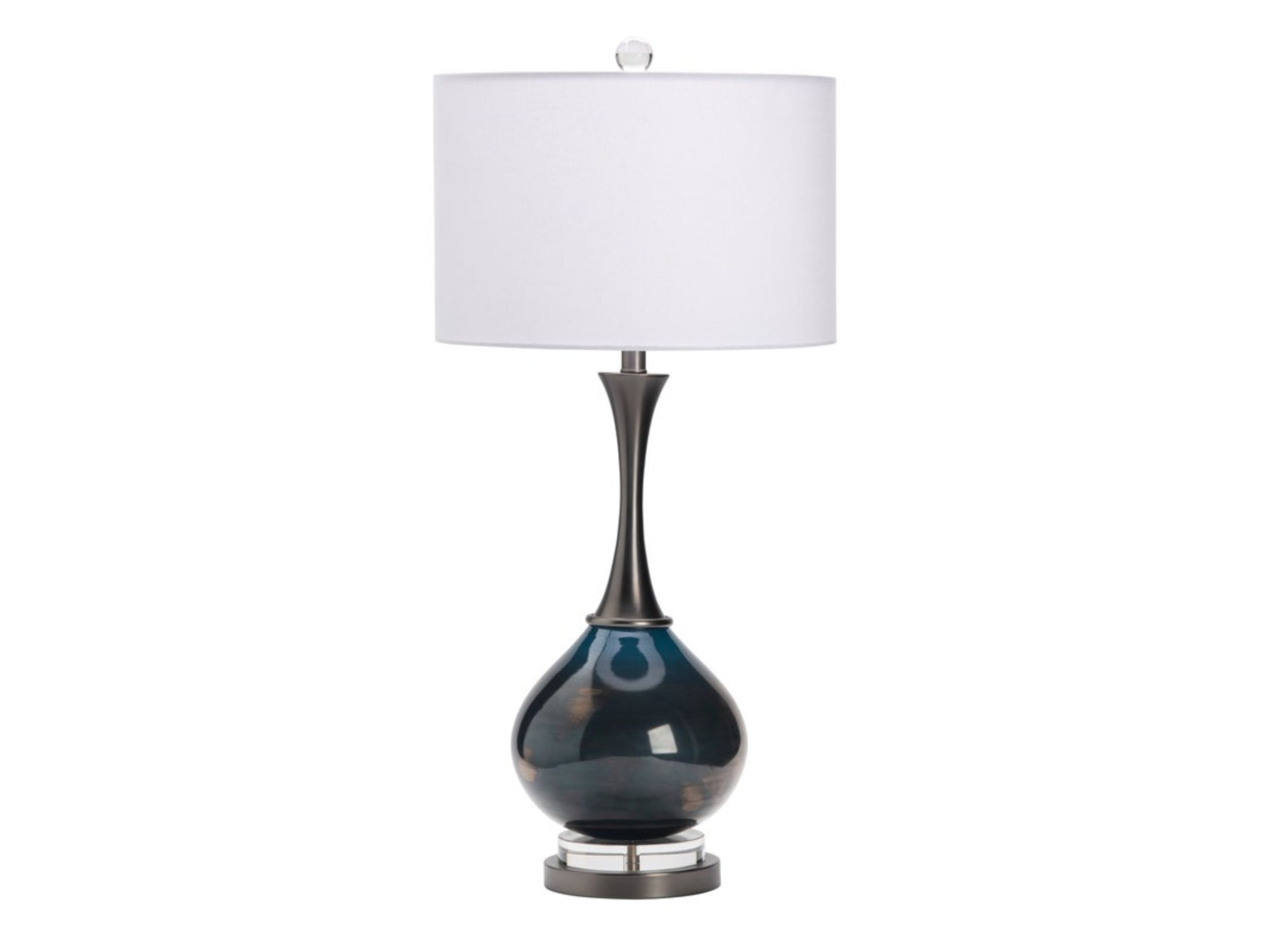 Deep Blue Glass Table Lamp 33.5"H | Steinhafels