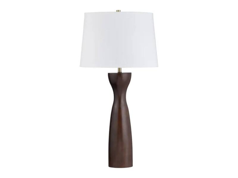 Dark Walnut Wood Table Lamp 32.5"H | Steinhafels