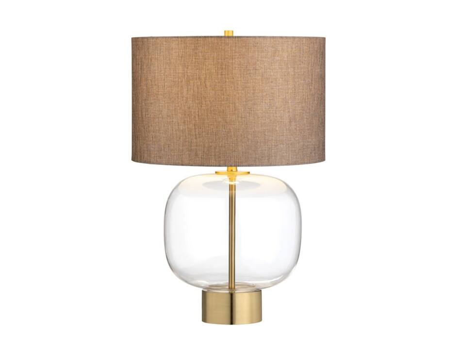 Clear Glass with Gold Shade Table Lamp 28"H | Steinhafels