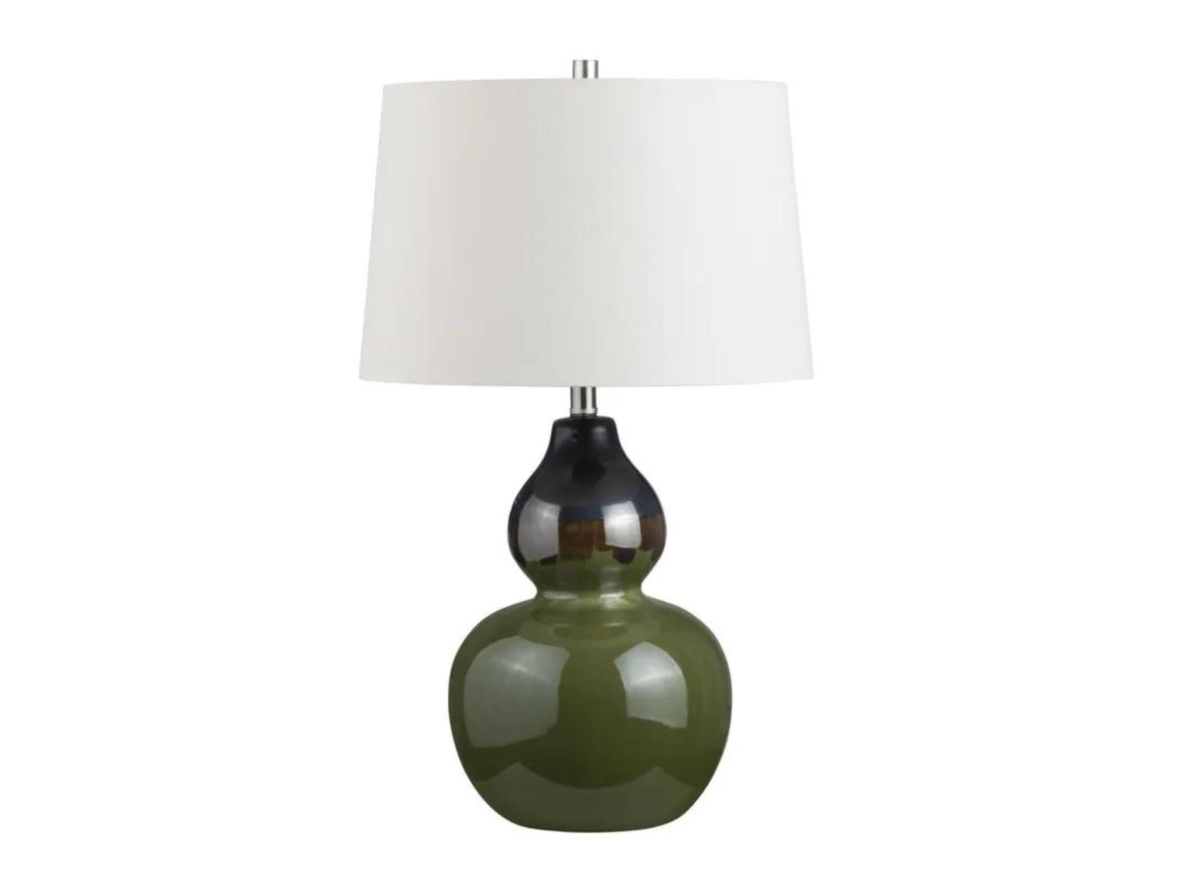 Green Ceramic Gourd Table Lamp 28.5"H | Steinhafels