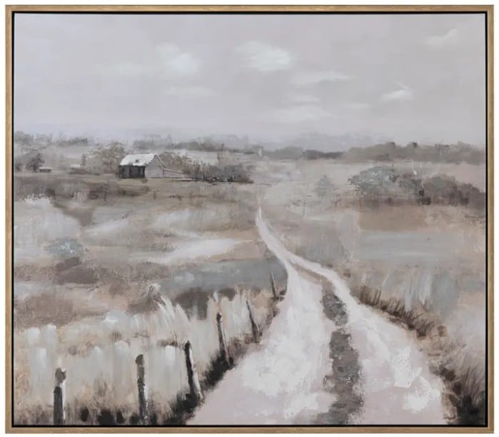 Winding Pathway Handpainted Framed Canvas 49"W x 39"H | Steinhafels