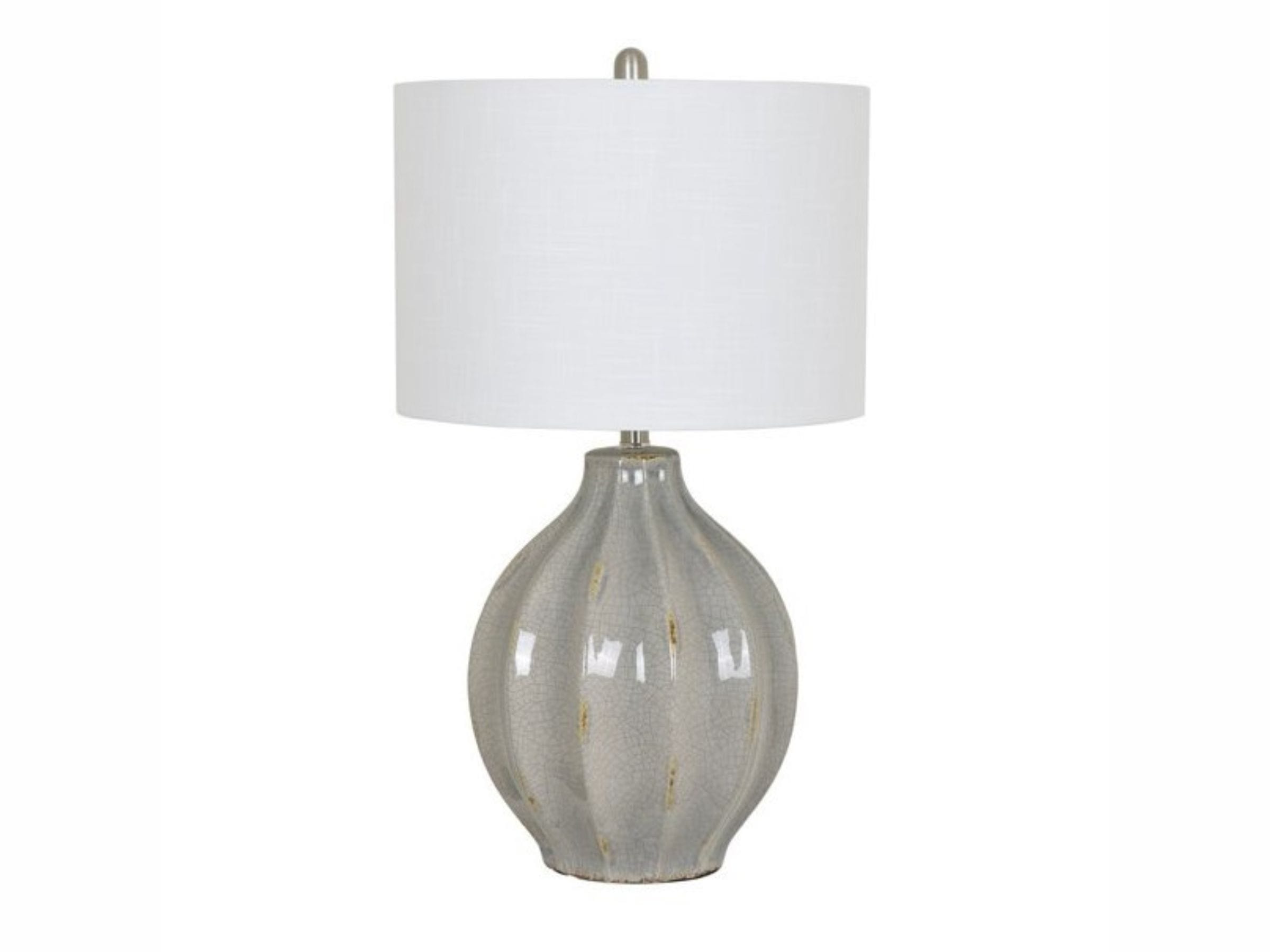 Distressed Gray Ceramic Table Lamp 28"H | Steinhafels