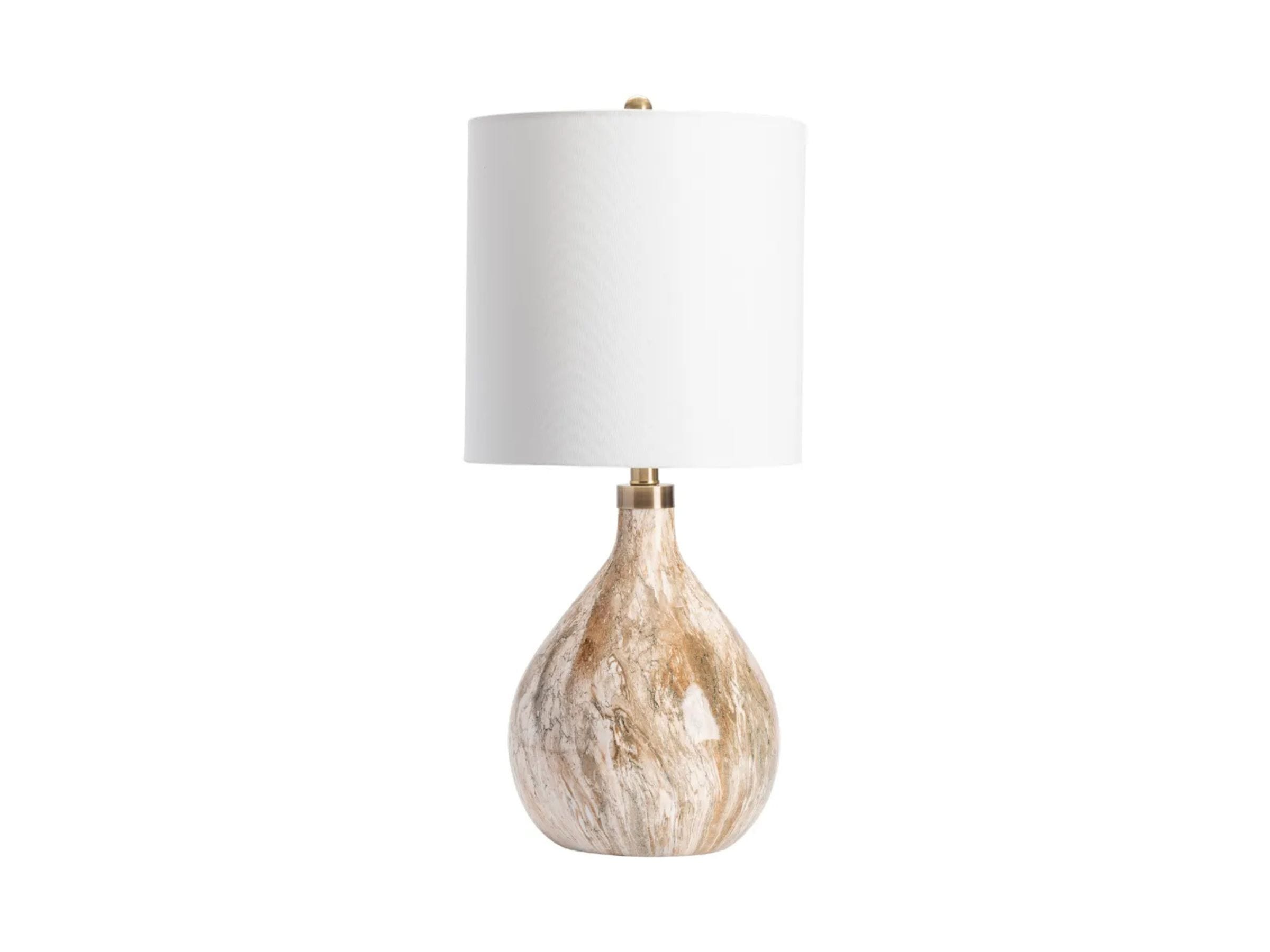 Tan Marbled Look Table Lamp 32.5"H | Steinhafels