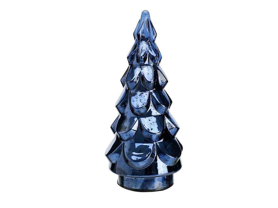 Medium Blue Mercury Glass Christmas Tree 6.7"W X 14"H | Steinhafels
