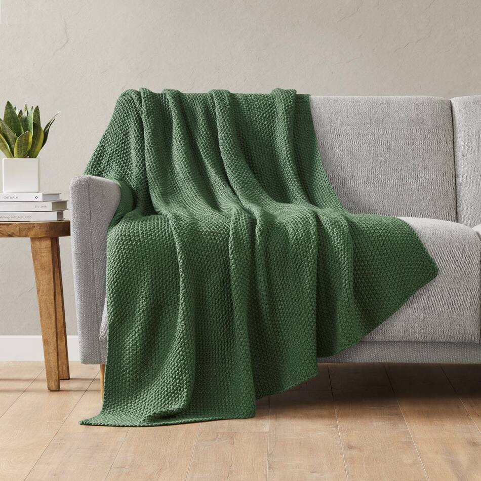 Green Knit Throw 50"W x 60"L | Steinhafels