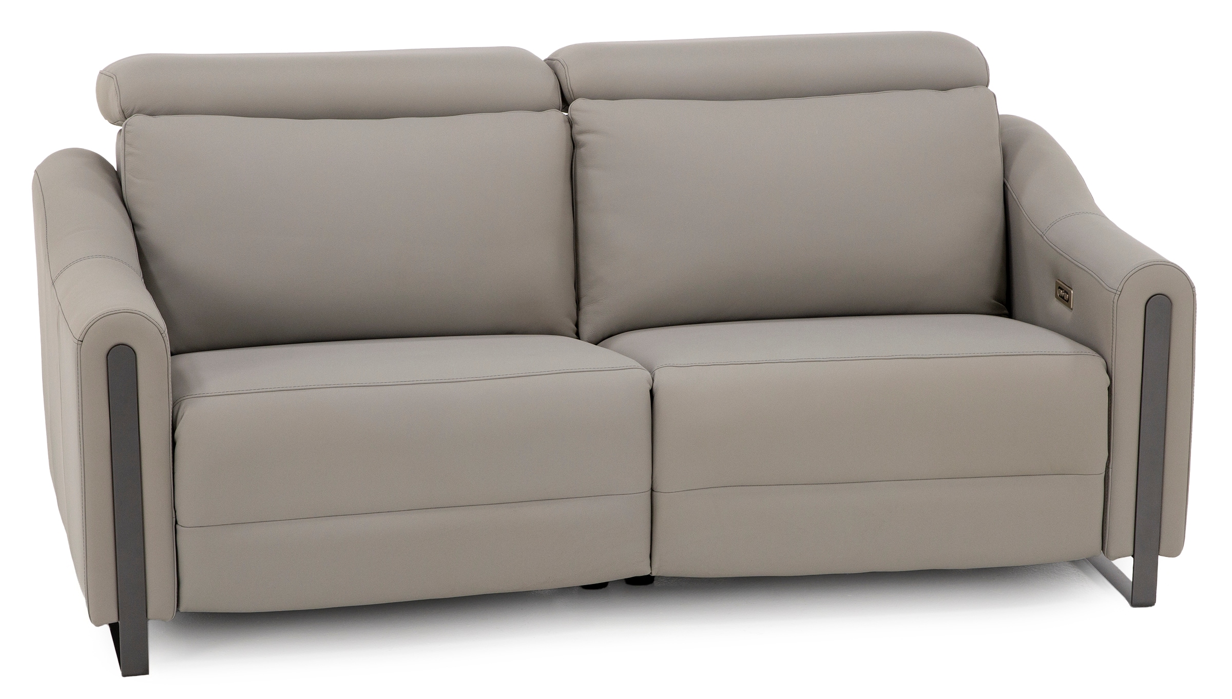 Reed 2-Pc. Leather Wide Power Headrest Wall Saver Reclining Sofa ...