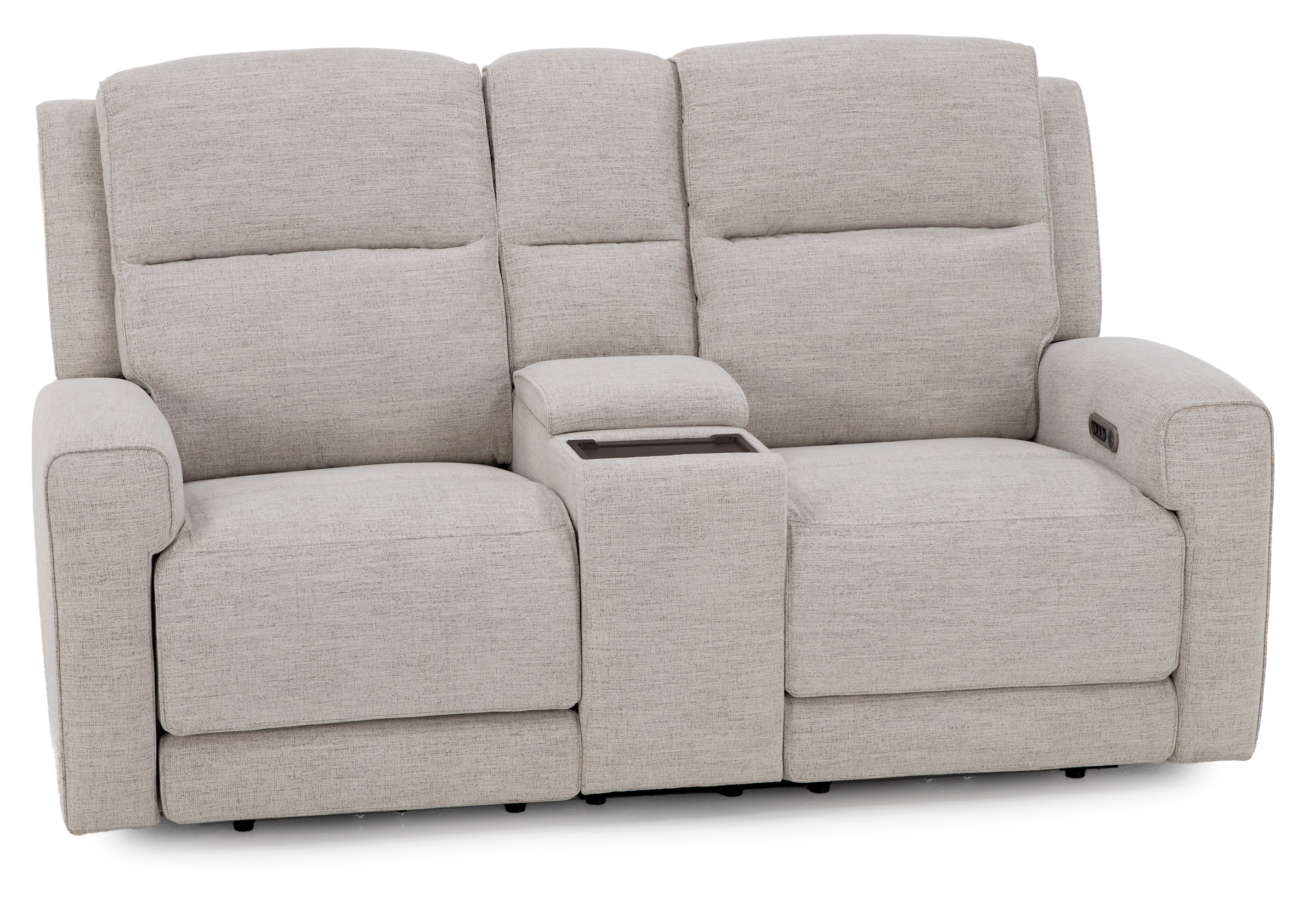 Flexsteel Shawna Power Headrest Reclining Console Loveseat | Steinhafels