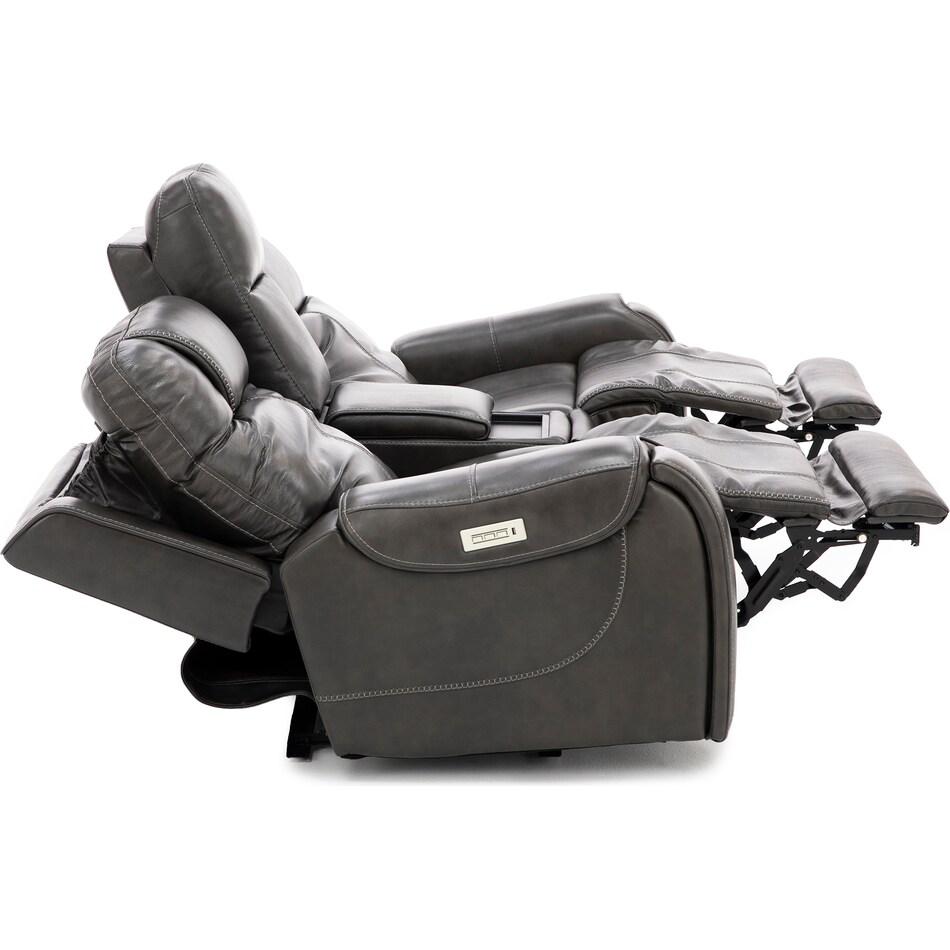 Zion 3-Pc. Leather Fully Loaded Reclining Console Loveseat | Steinhafels