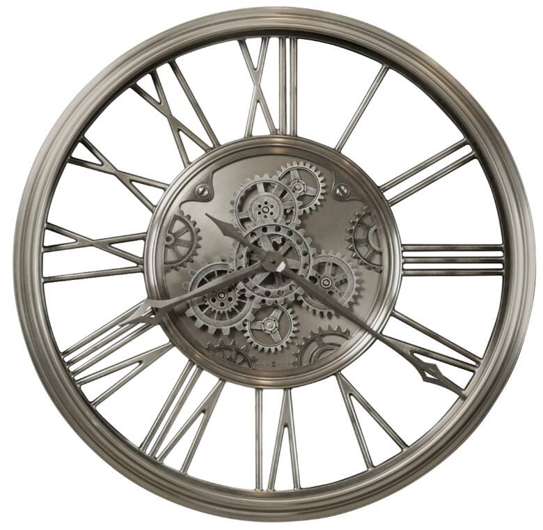 Howard Miller Nickel Finish Gears Wall Clock 34" Round | Steinhafels