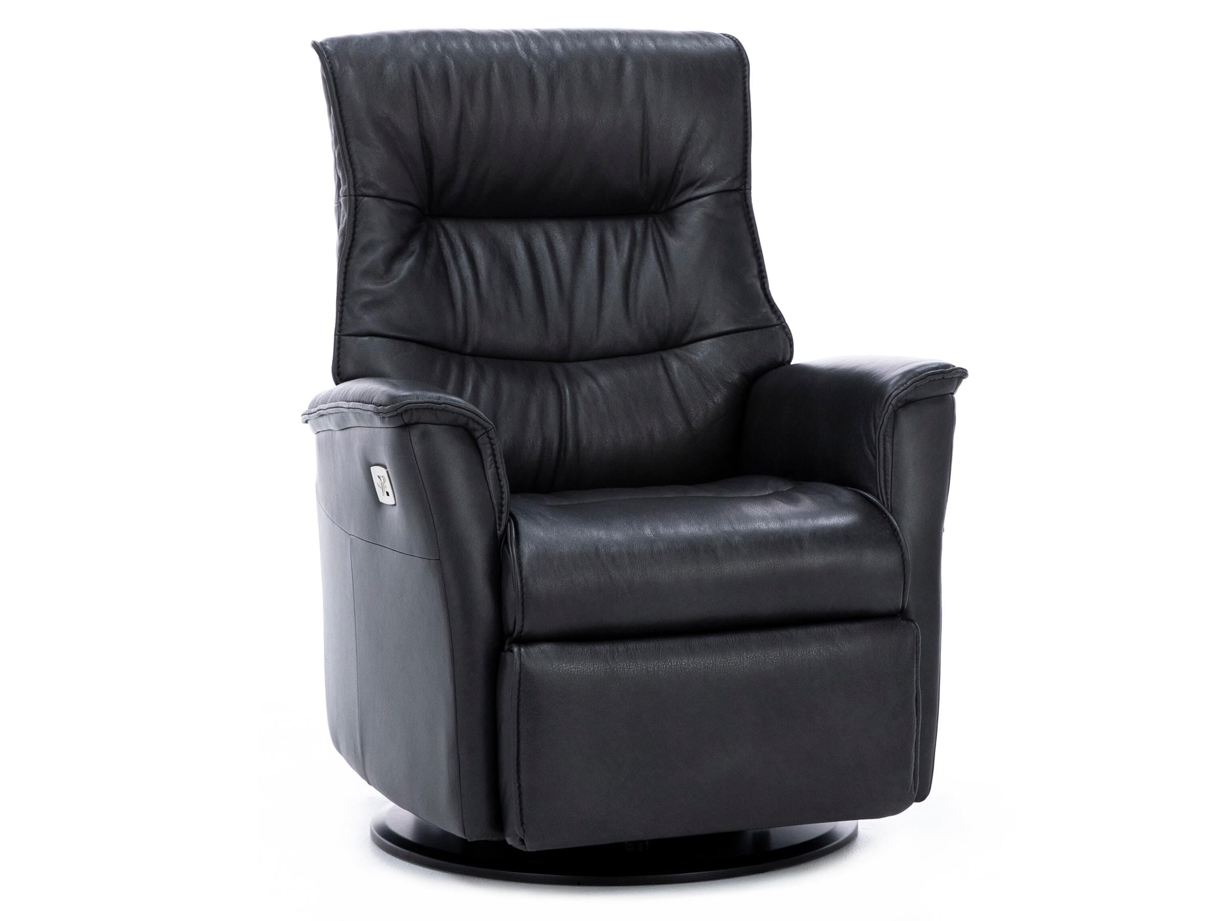 Direct Designs® Chelsie Leather Medium Power Recliner in Charcoal ...
