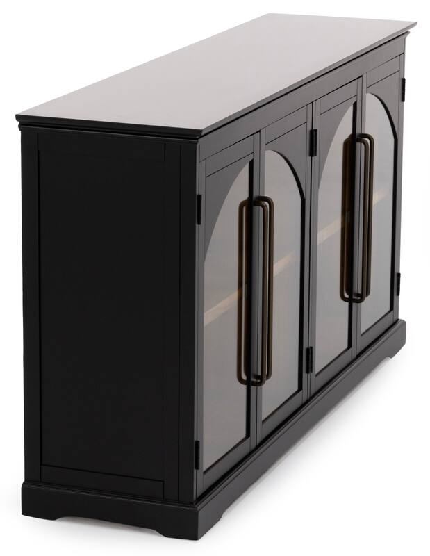 Essential Archuletta Black 4 Door Cabinet | Steinhafels