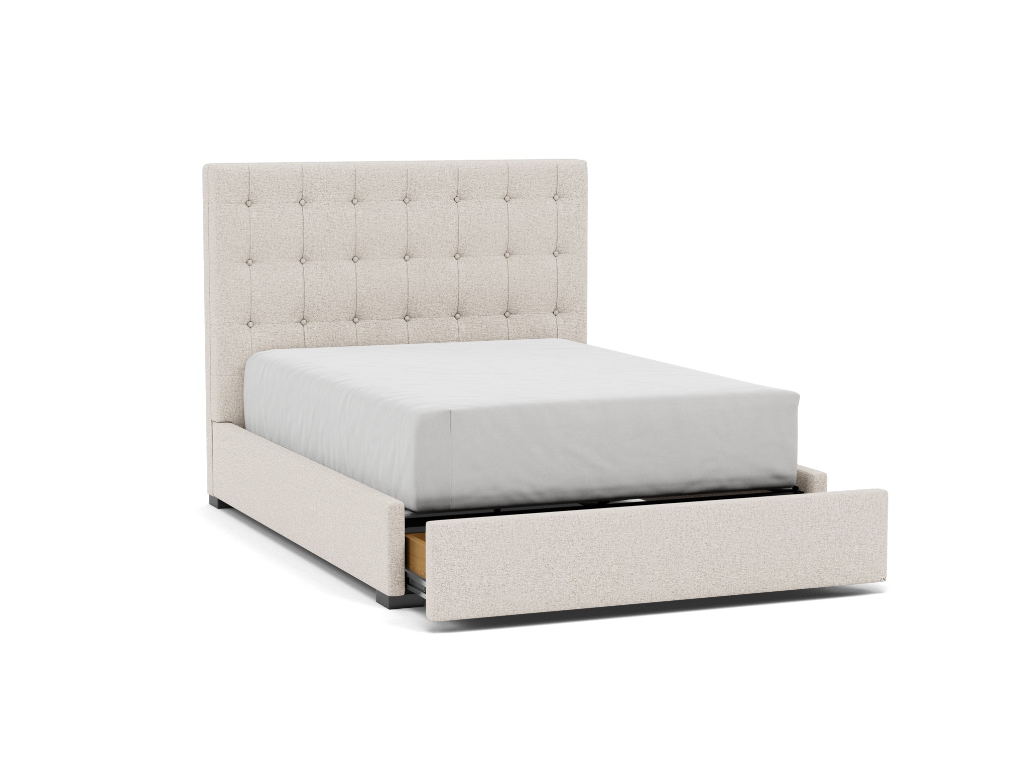 Abby Queen Upholstered Storage Bed in Merit Dove | Steinhafels