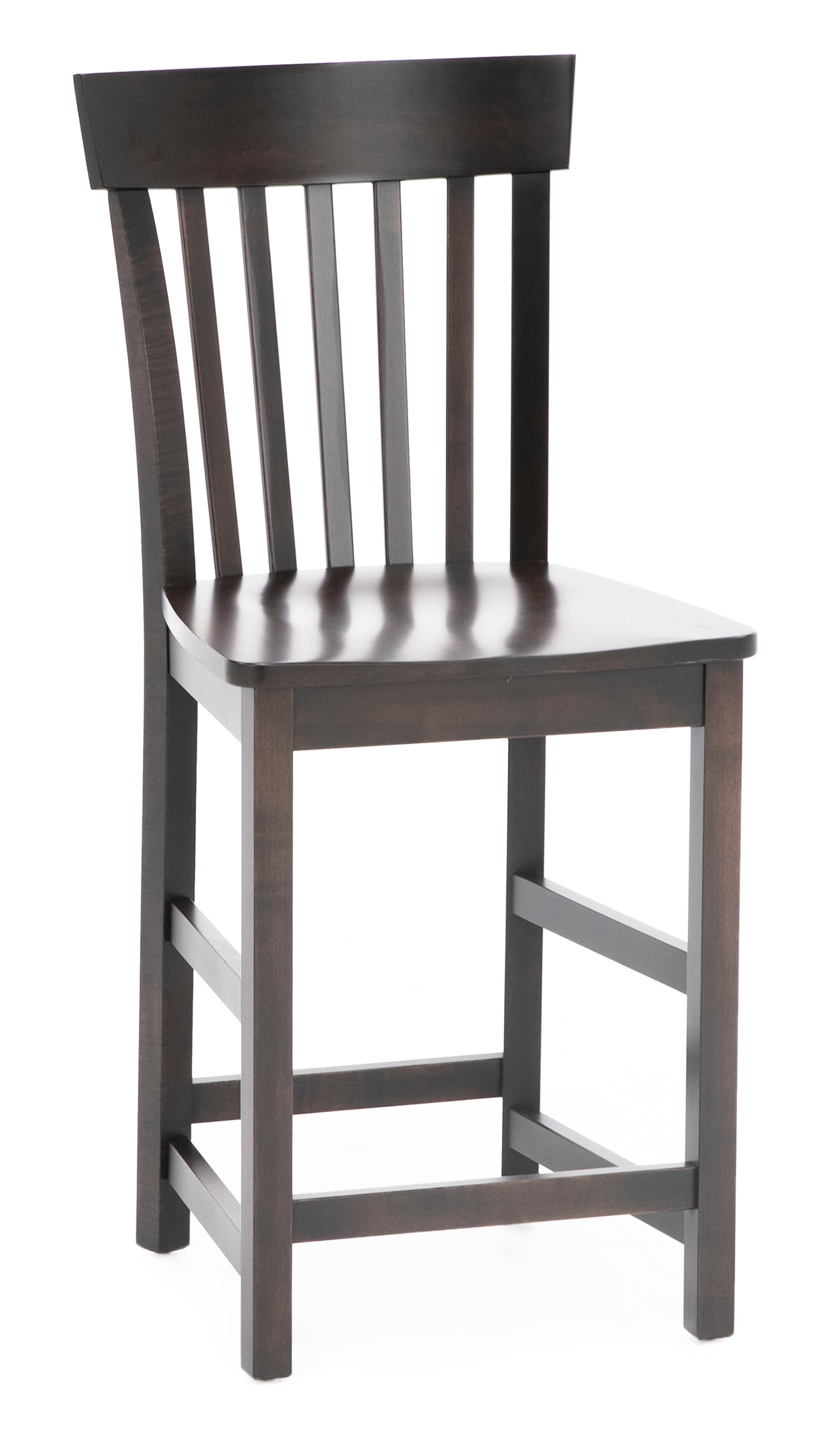 Last One! Venice Slat Back Counter Stool in Chocolate | Steinhafels