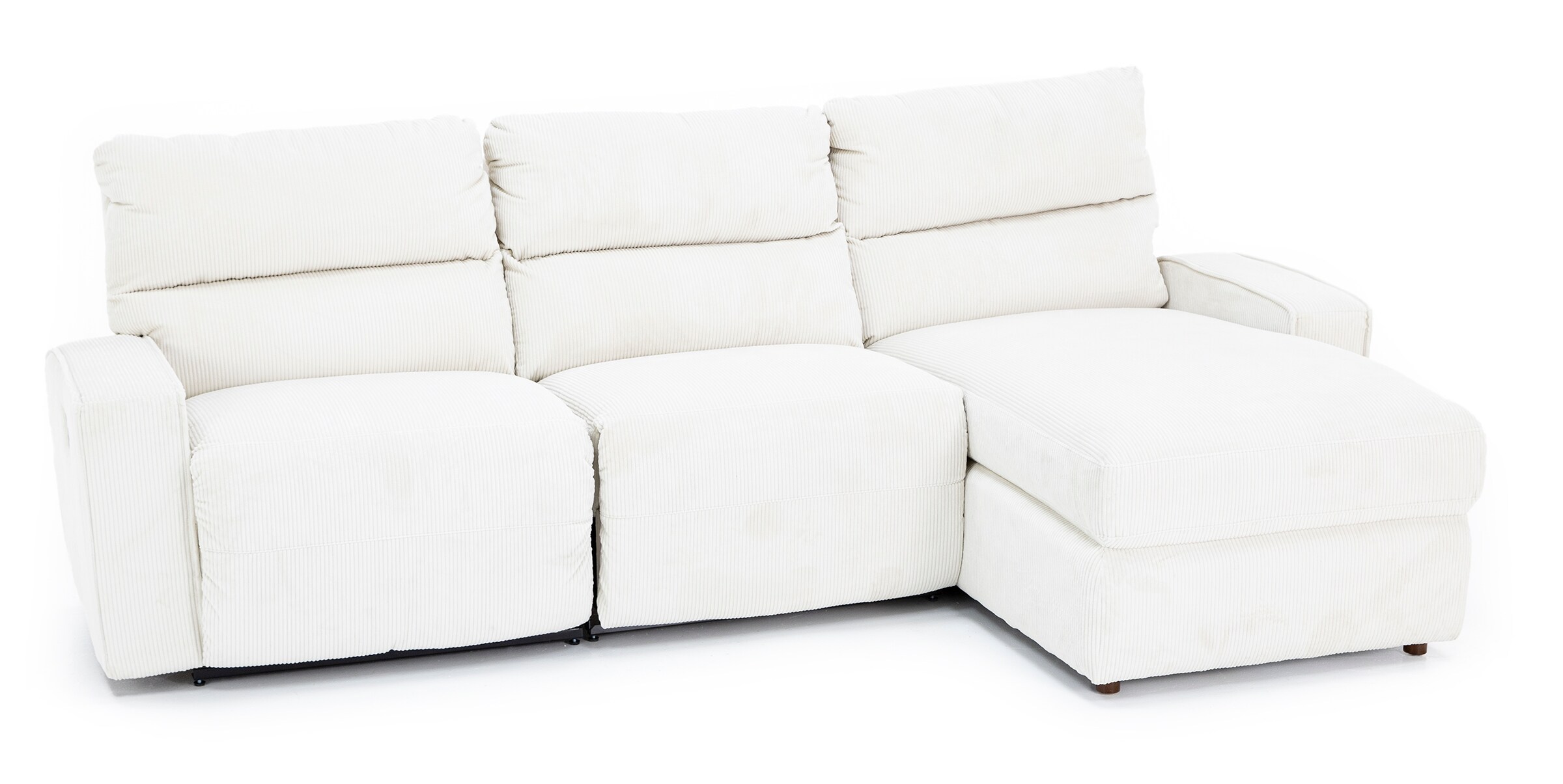 Maddie 3-Pc. Power Headrest Reclining Chaise Sofa With Wireless Remote ...