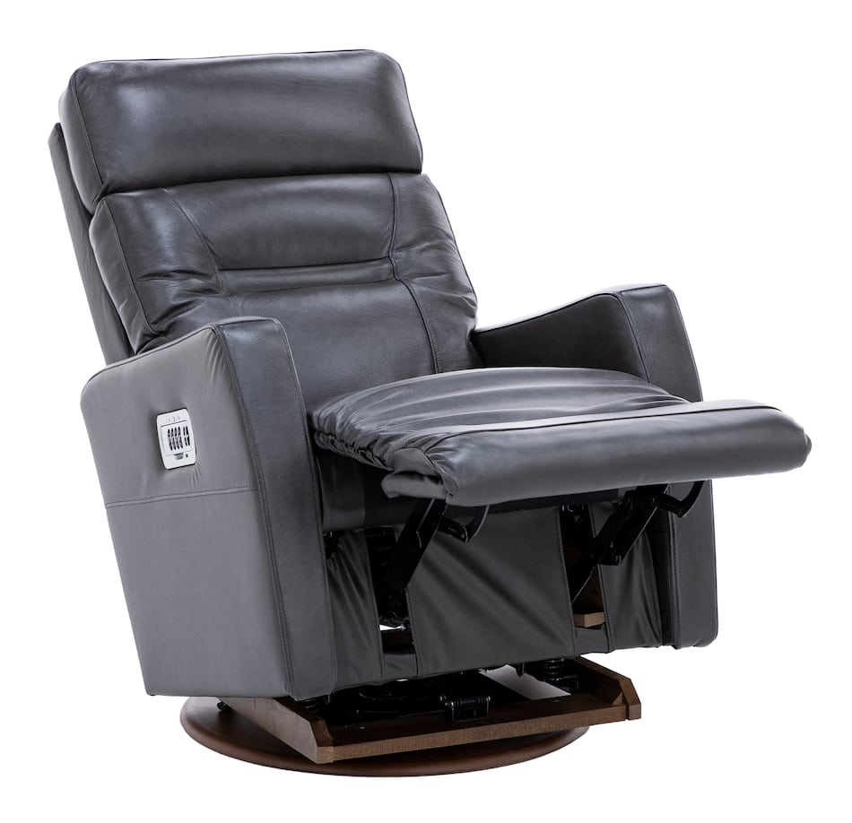 Lennon Leather Fully Loaded Swivel Recliner With Wireless Remote ...