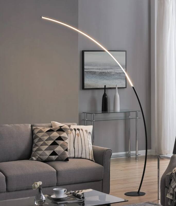 Black LED Arc Lamp 80"H | Steinhafels