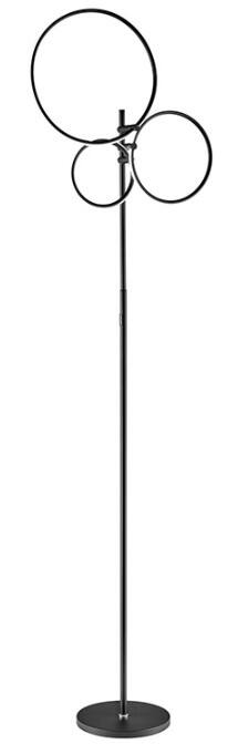 Black Tri Circle LED Floor Lamp 80"H | Steinhafels
