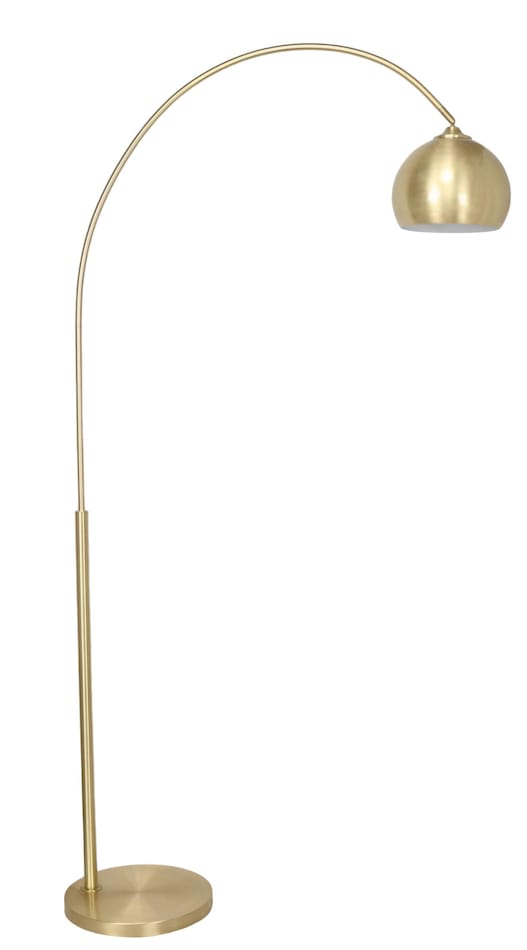Brass Metal Single Floor Arc Lamp 73"H | Steinhafels