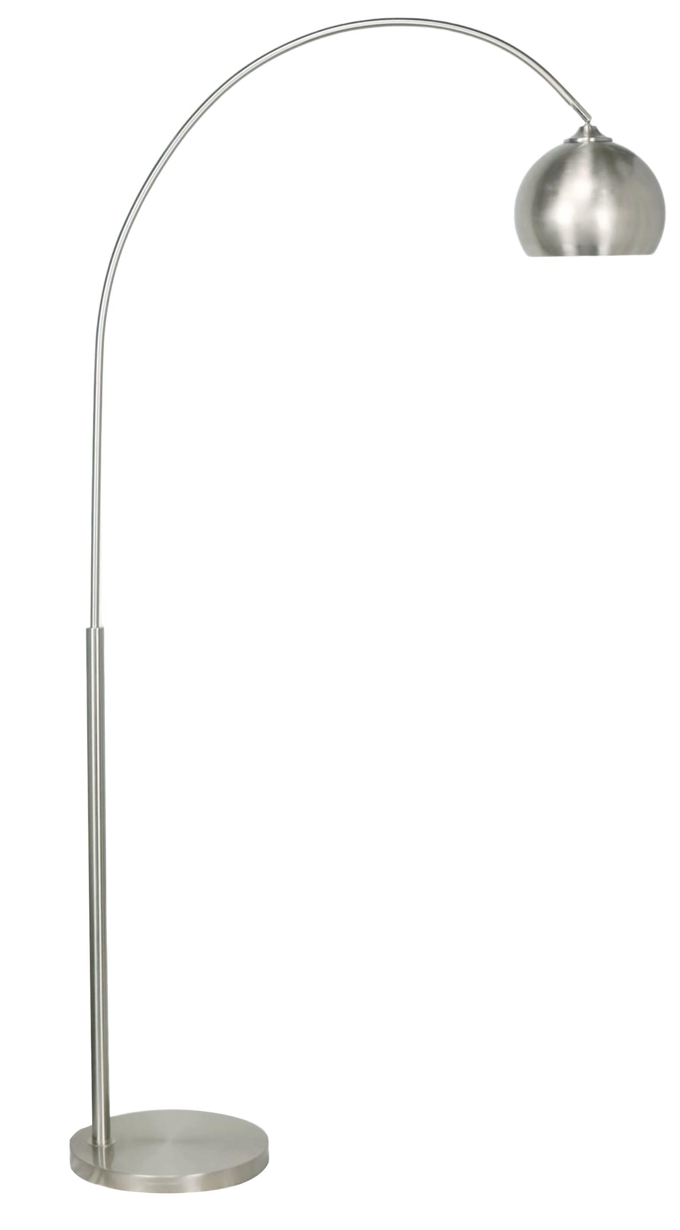 Nickel Metal Single Floor Arc Lamp 73"H | Steinhafels