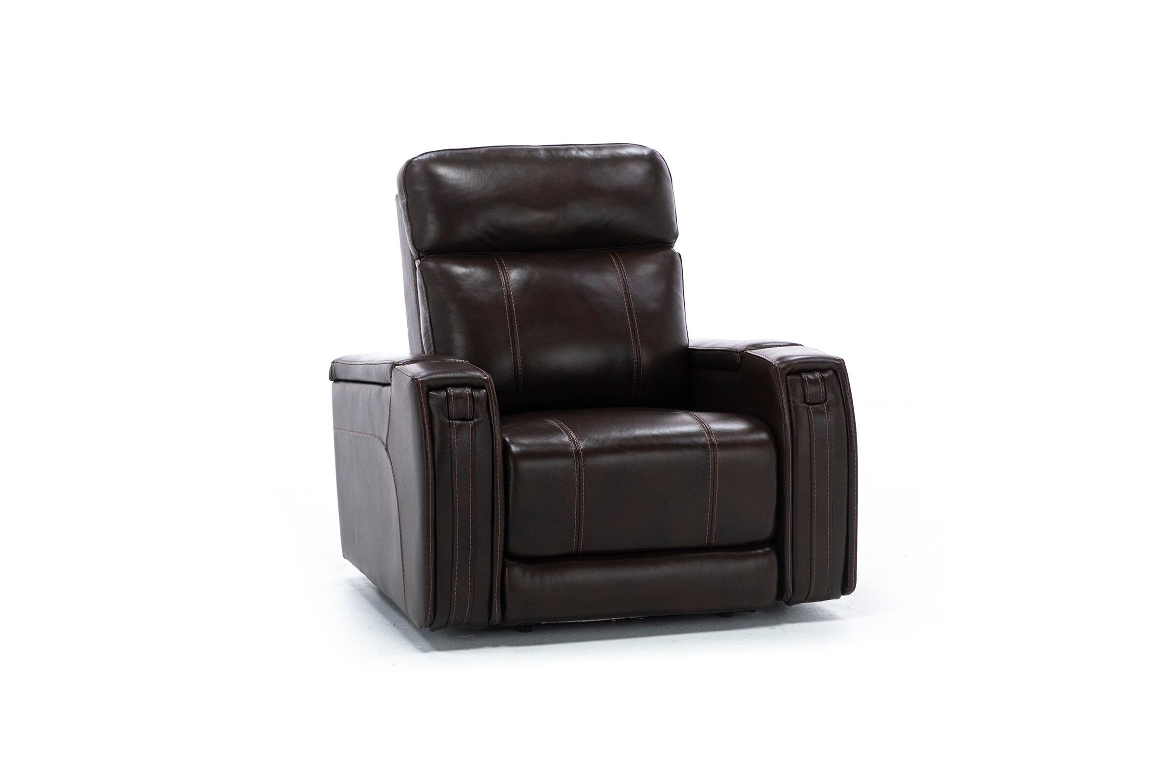 Hannah Leather Fully Loaded Recliner in Coffee | Steinhafels