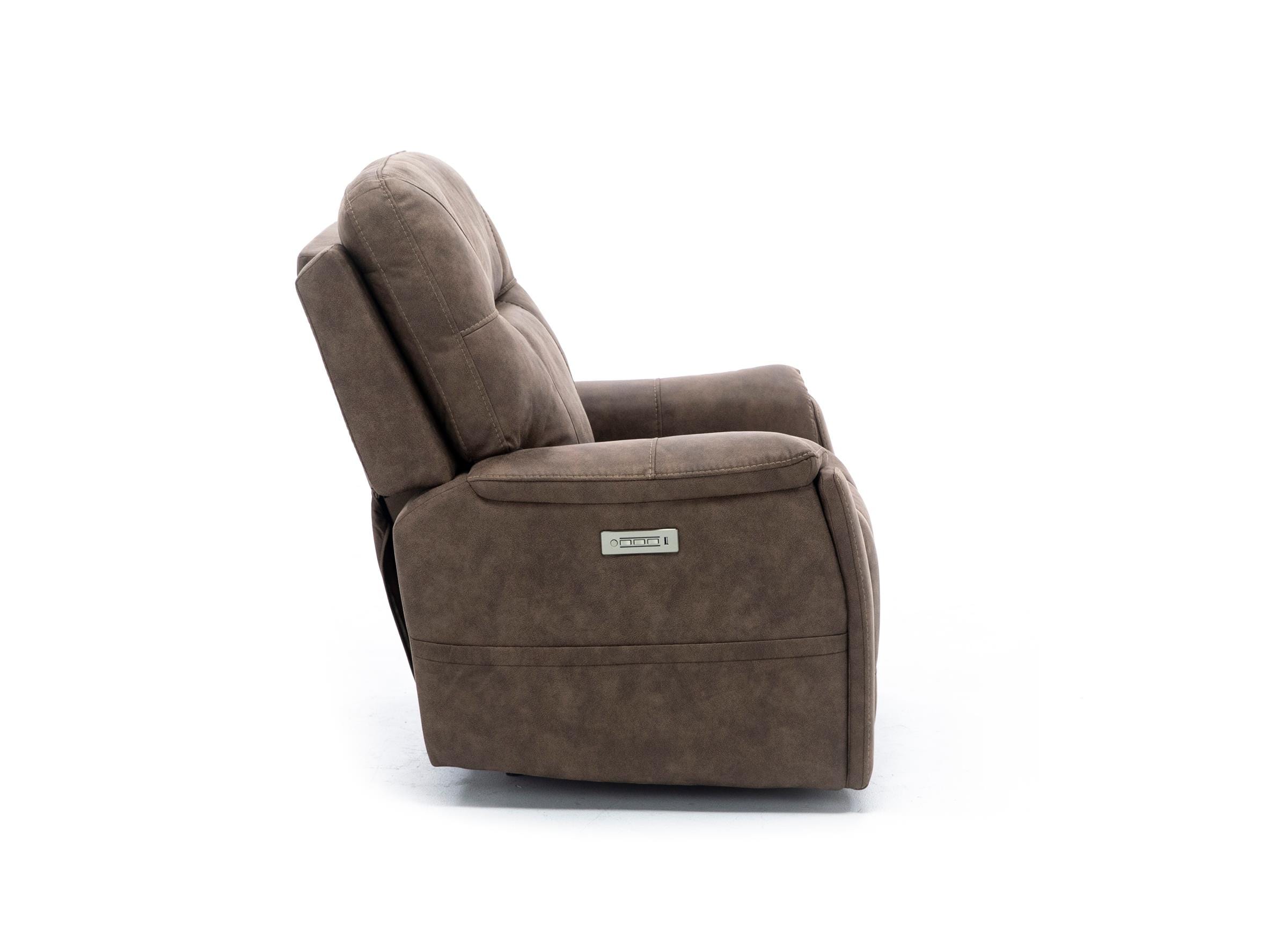 Brown leather recliner matthew store