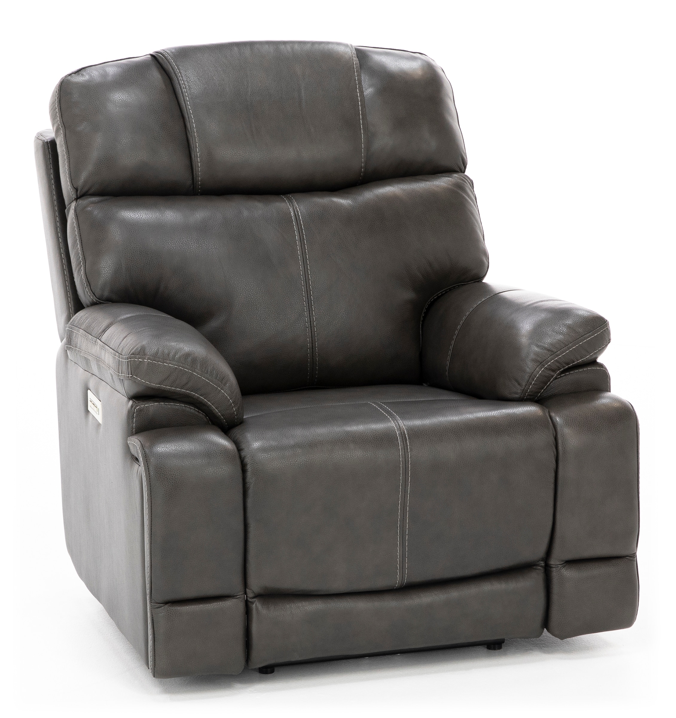 Rainier Leather Fully Loaded Zero Gravity Recliner in Steel | Steinhafels