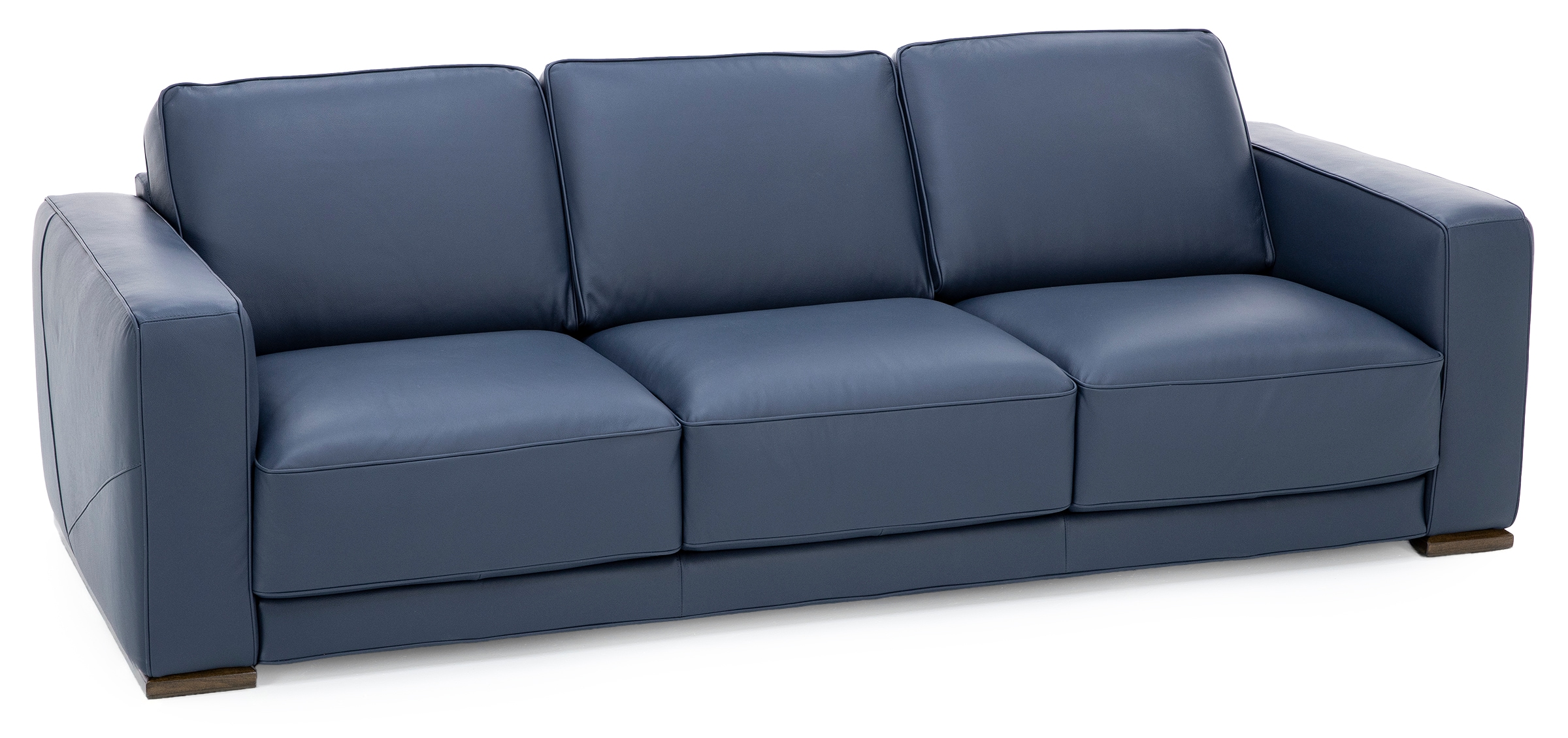 Natuzzi blue leather sofa store