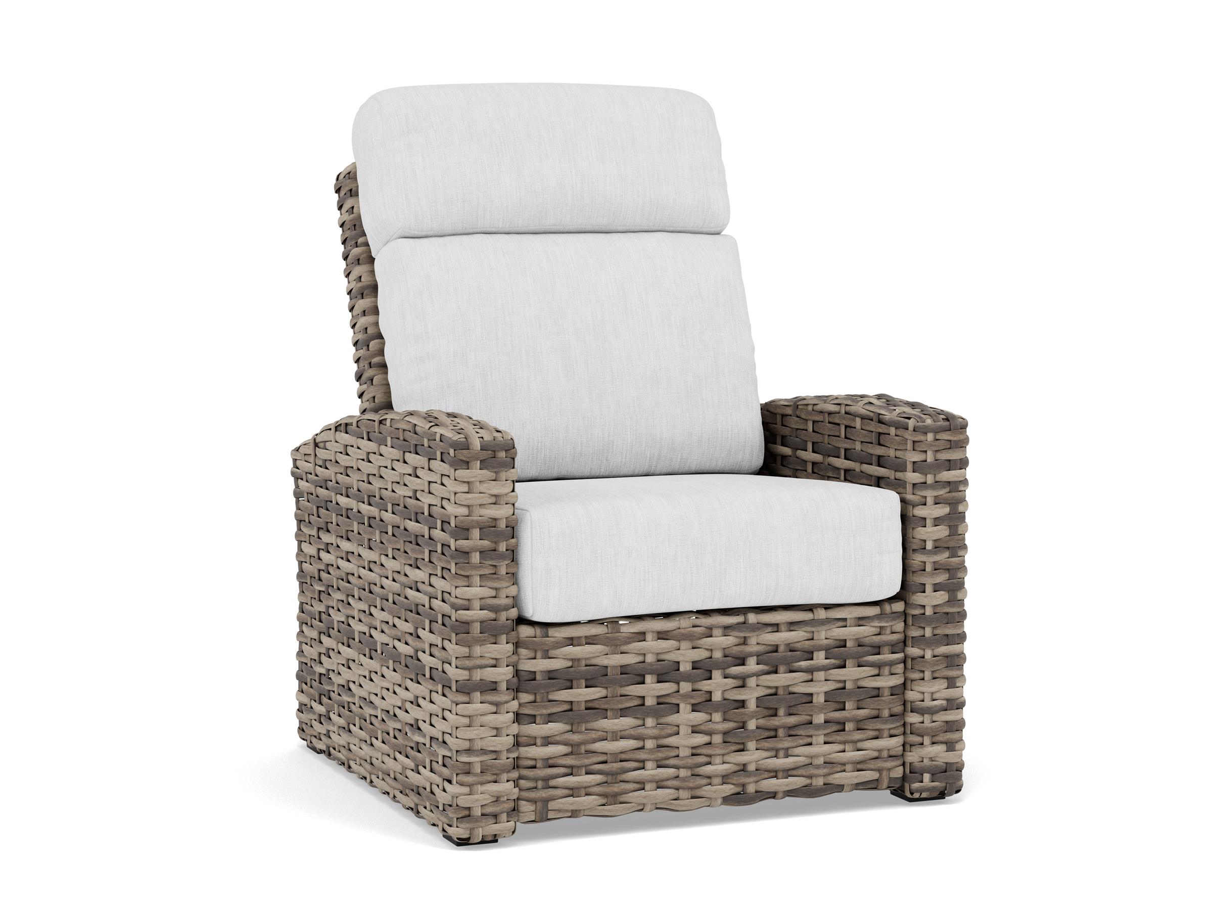 Grand Stafford High Back Recliner in Husk with Canvas Granite Cushion ...