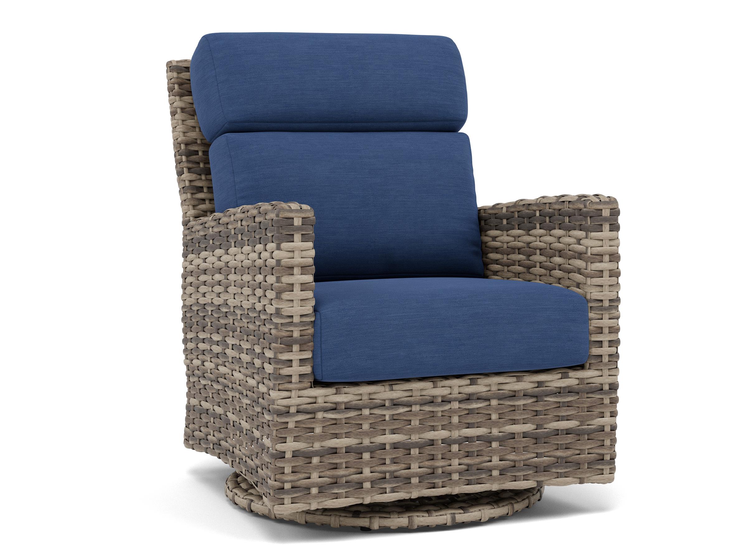 Grand Stafford Swivel Glider in Husk with Spectrum Indigo Cushion | Steinhafels