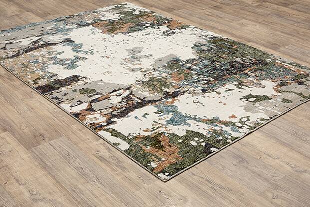 Evolution Cream/Tan/Green Area Rug | Steinhafels