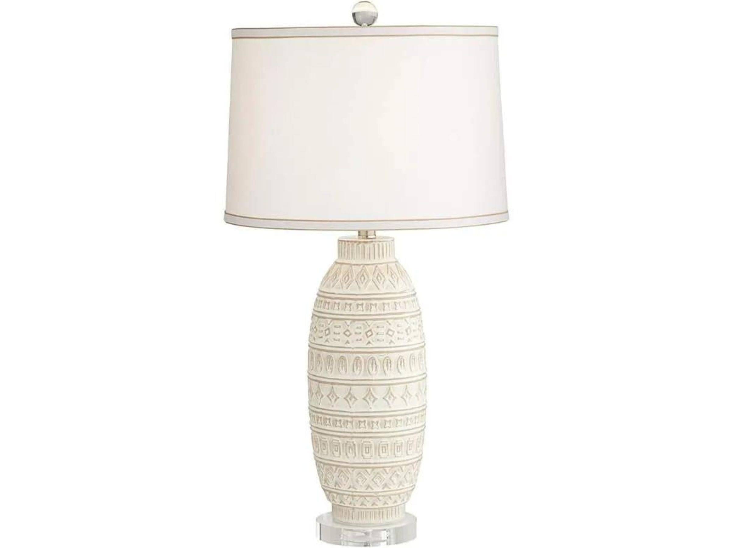 Beige Textured Ceramic Table Lamp 31"H | Steinhafels