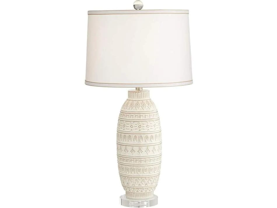 Beige Textured Ceramic Table Lamp 31"H | Steinhafels