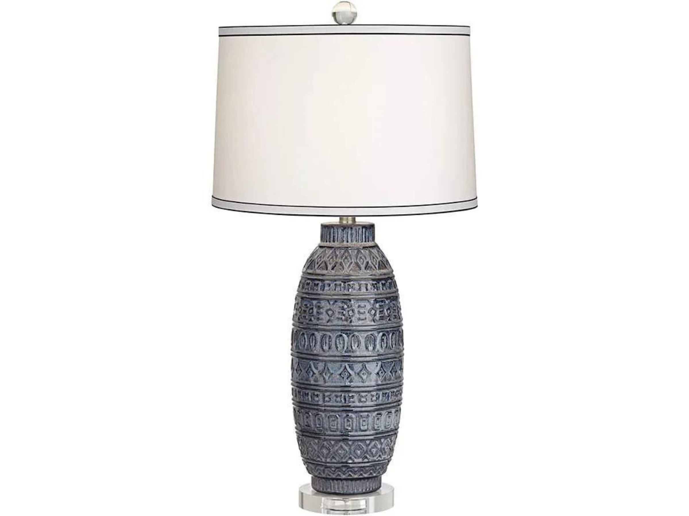 Blue Textured Ceramic Table Lamp 31"H | Steinhafels