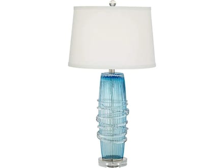 Blue Seeded Glass Table Lamp 28.5"H | Steinhafels