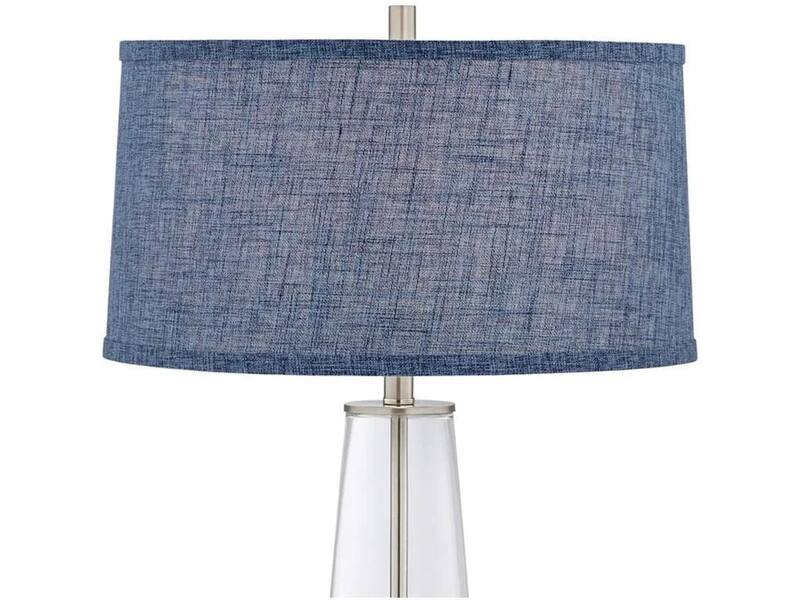 Glass Cone with Denim Shade Table Lamp 29.5"H | Steinhafels