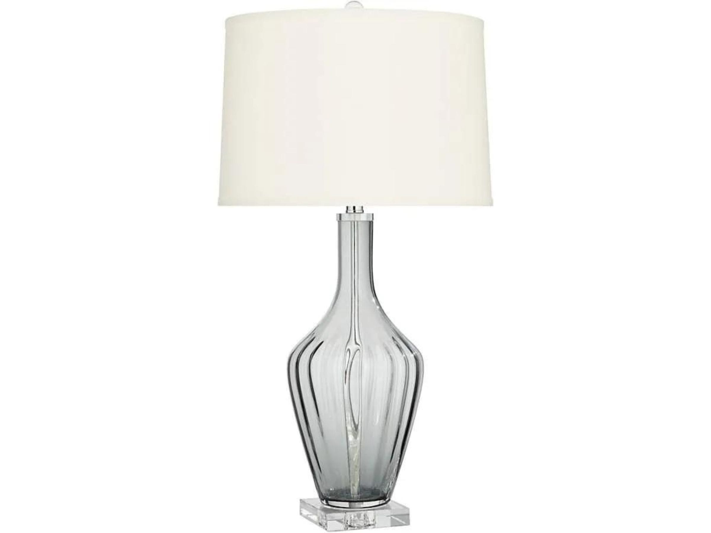 Smoky Grey Glass Table Lamp 30"H | Steinhafels
