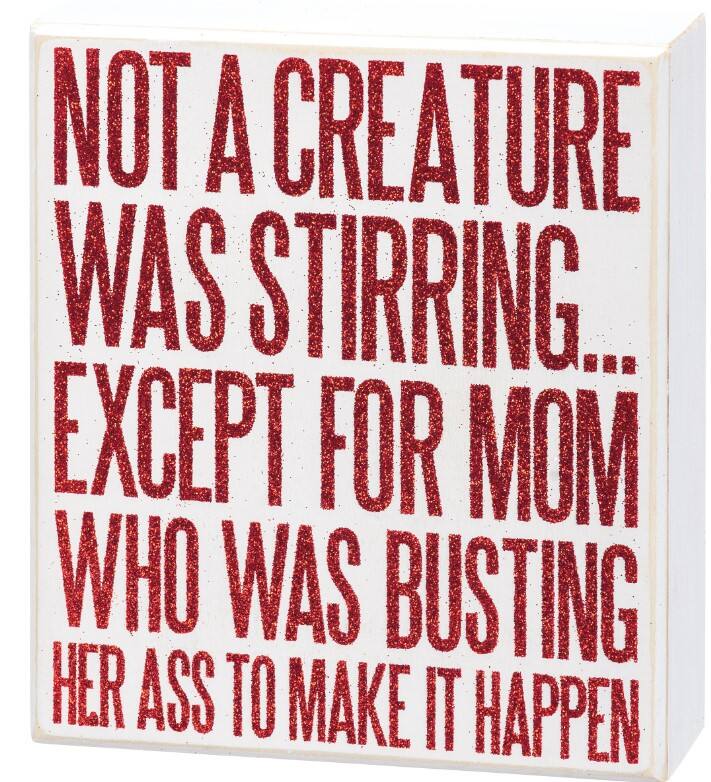 Creature Stirring Box Sign 6"W x 7"H | Steinhafels