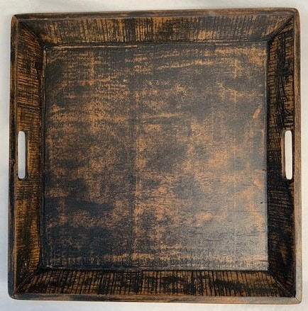 Black Serving Tray with Handles 24"W x 24"L | Steinhafels