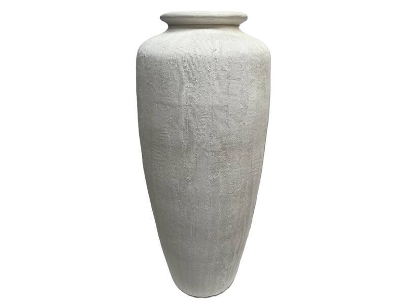 Large White Ceramic Floor Vase 14"W X 38"H | Steinhafels