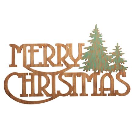 Natural Merry Christmas Wall Sign 38"W x 22"H | Steinhafels