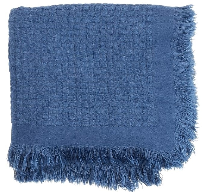 Navy Blue Waffle Weave Throw 50"W x 60"L | Steinhafels