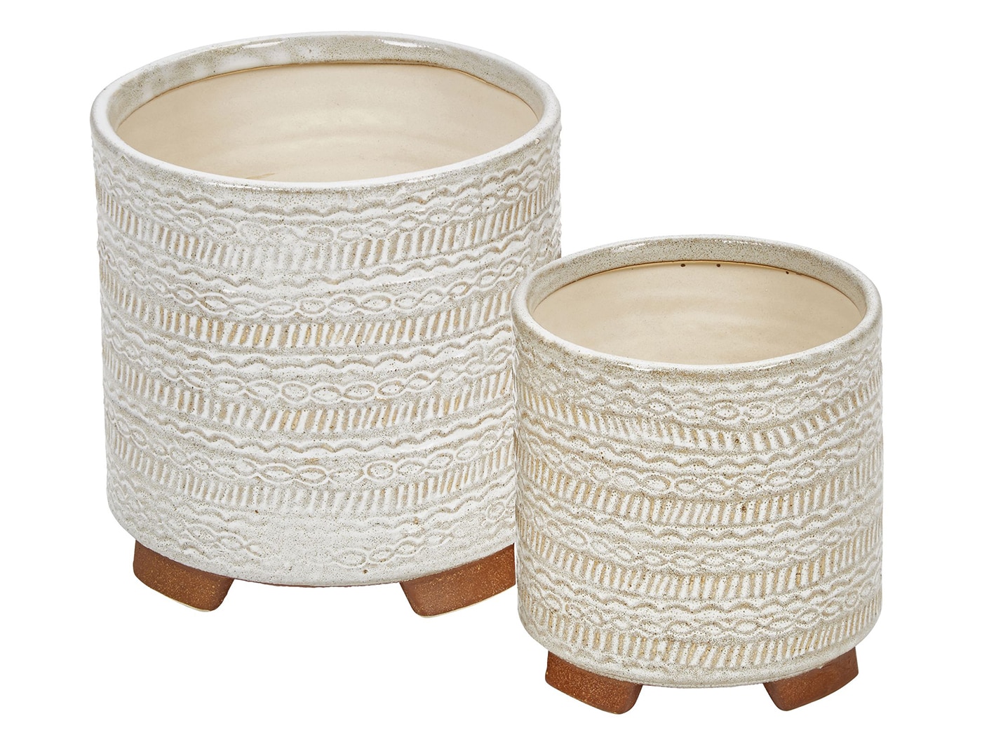 Set of 2 Tribal Ceramic Planters 6/8"W x 6/8"H | Steinhafels