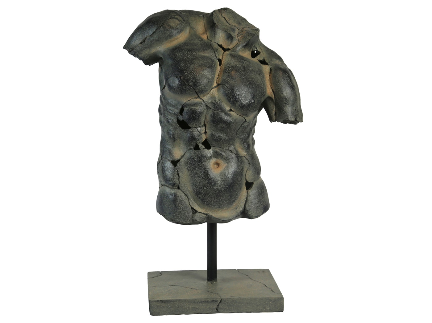 Antique Black Torso Sculpture 15"W x 25.5"H | Steinhafels