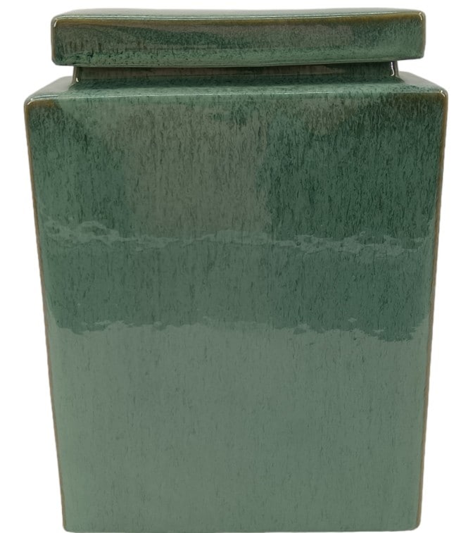Small Green Ceramic Canister 10"W x 13"H | Steinhafels