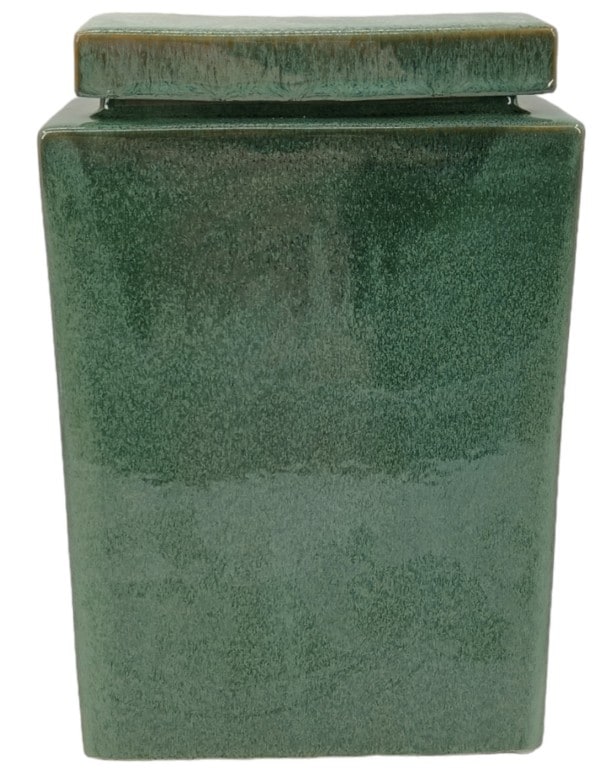 Large Green Ceramic Canister 11"W x 16"H | Steinhafels